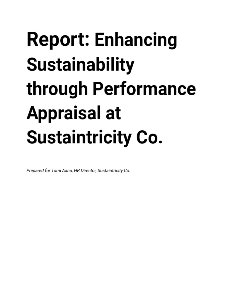 Sustainability in Performance Appraisal | PDF | Performance Appraisal ...