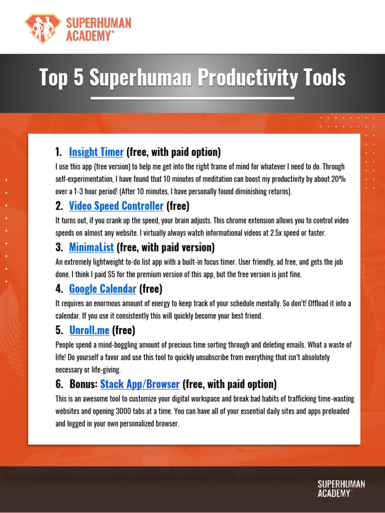 Top 5 Superhuman Productivity Tool Picks | PDF