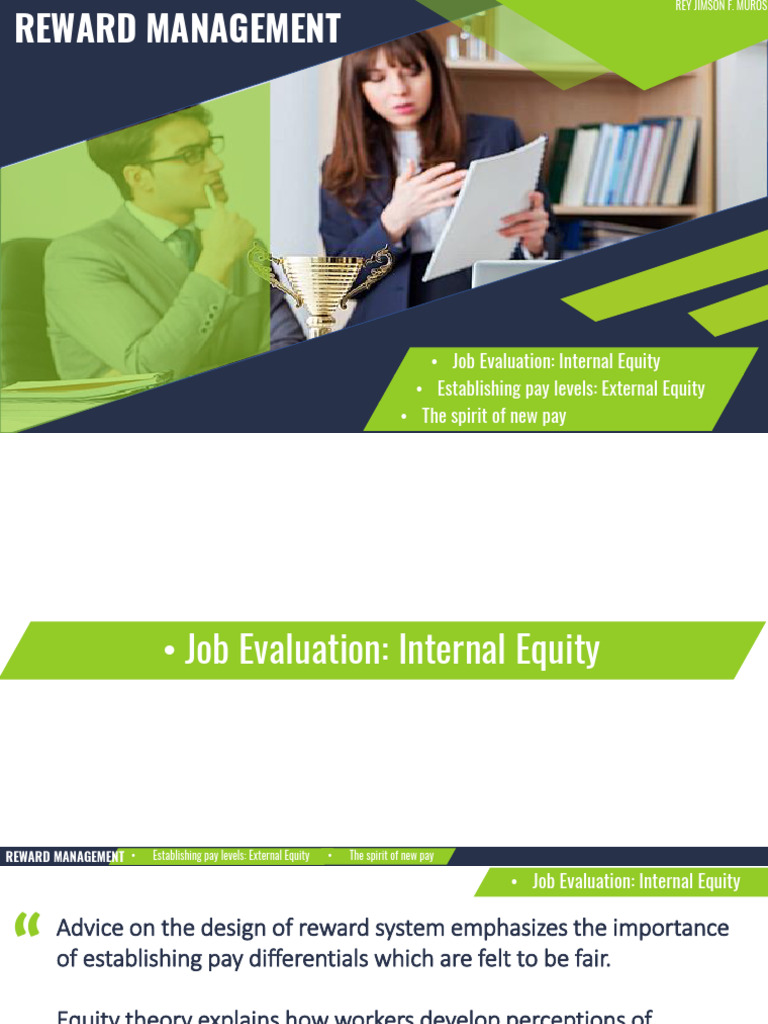 Reward Management Internal and External Equity Spirit of New Pay | PDF ...