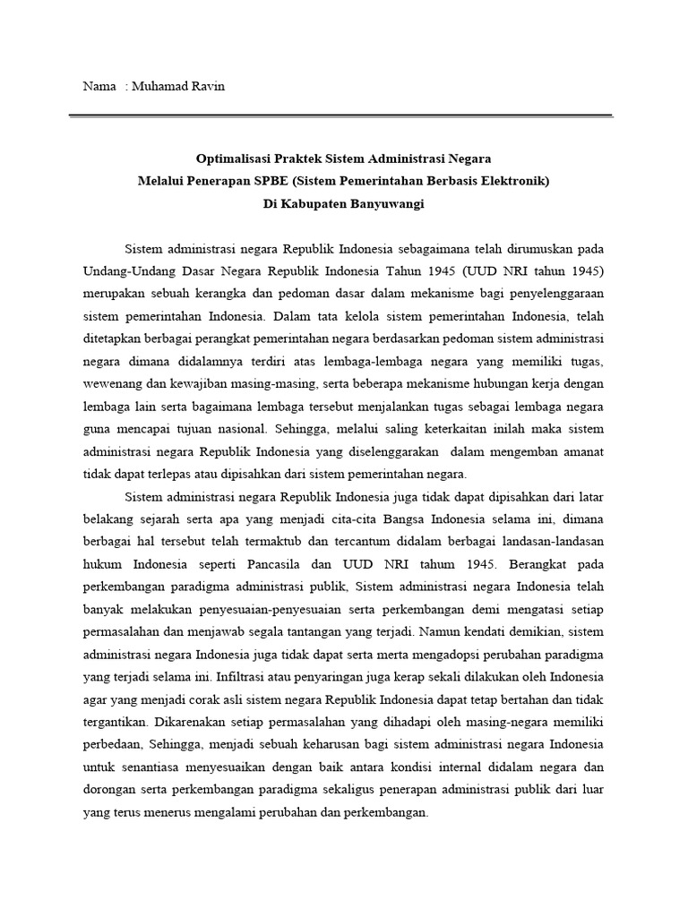 Paper Sistem Administrasi Negara | PDF