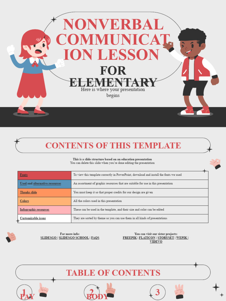 Nonverbal Communication Lesson for Elementary by Slidesgo | PDF ...