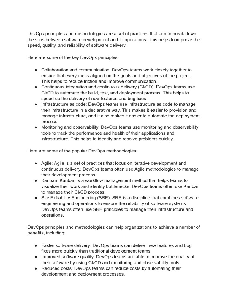 Devops Principles And Methodologies Pdf Computer Engineering