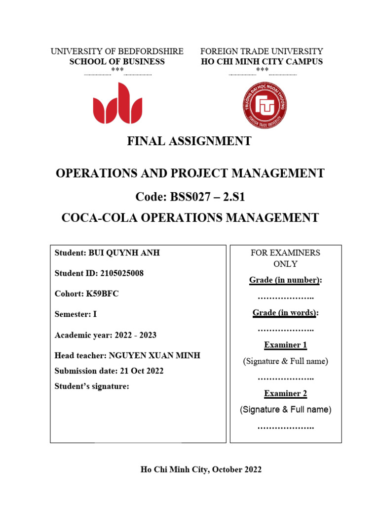 Business Operations & Management | PDF | The Coca Cola Company | Customer Relationship Management