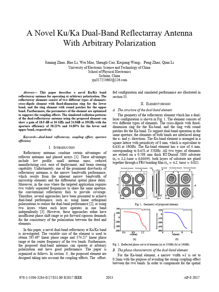 A Novel Ku/Ka Dual-Band Reflectarray Antenna With Arbitrary ...