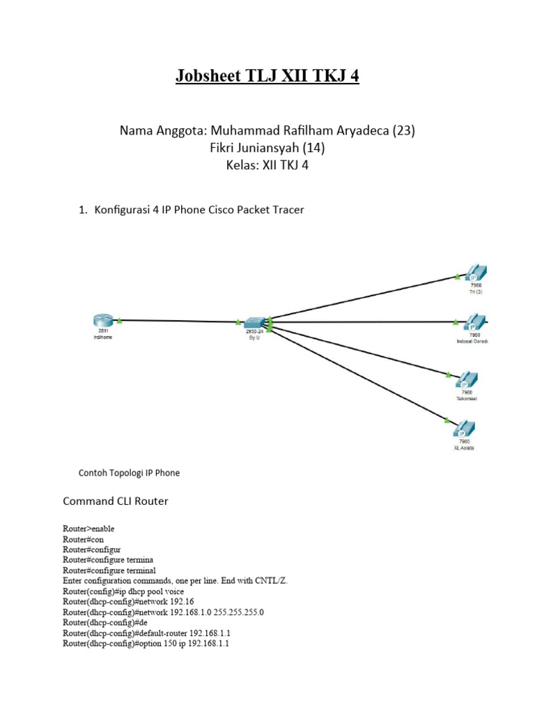 Jobsheet TLJ XII TKJ 4 VOIP | PDF | Router (Computing) | Wide Area Network