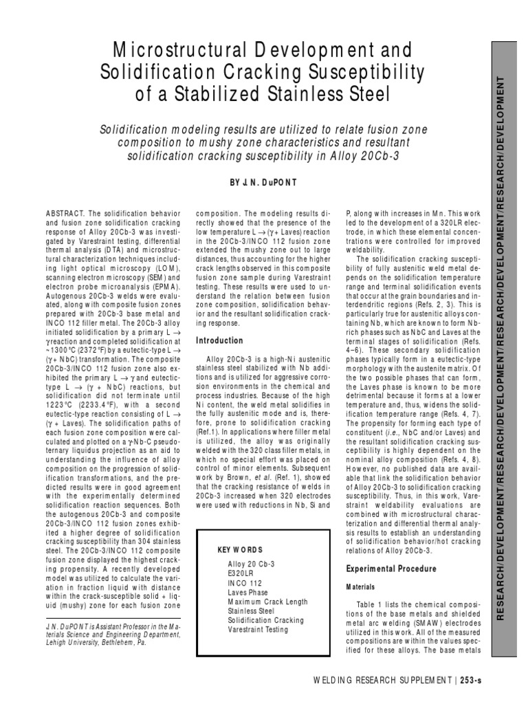 Microstructural Development And Pdf Construction Welding