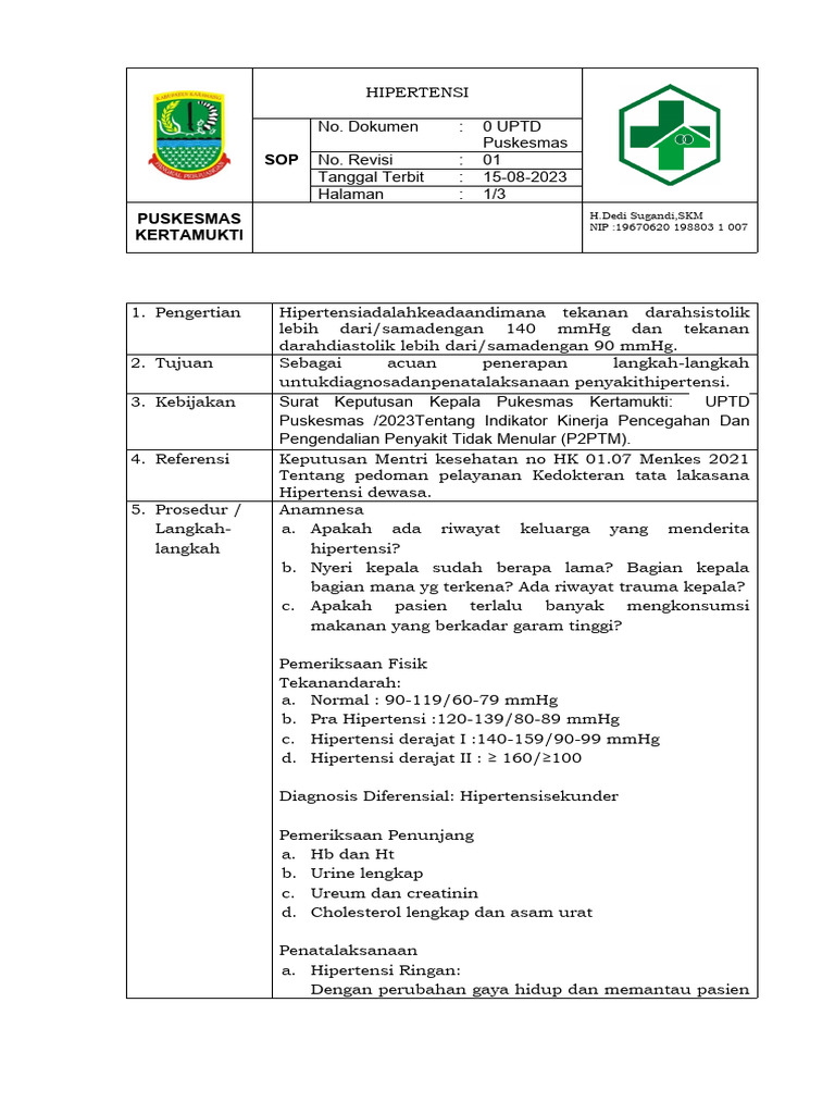 42) Sop Hipertensi | PDF | Pengembangan Diri