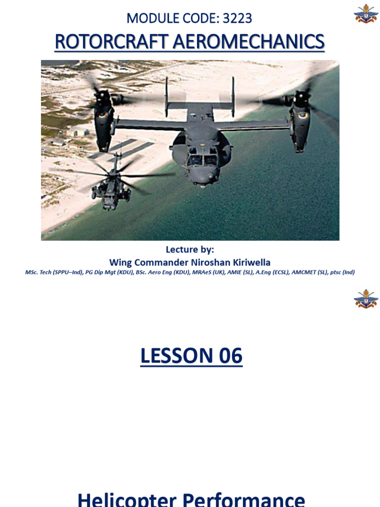 Lesson 6 - Helicopter Performance | PDF | Helicopter | Helicopter Rotor