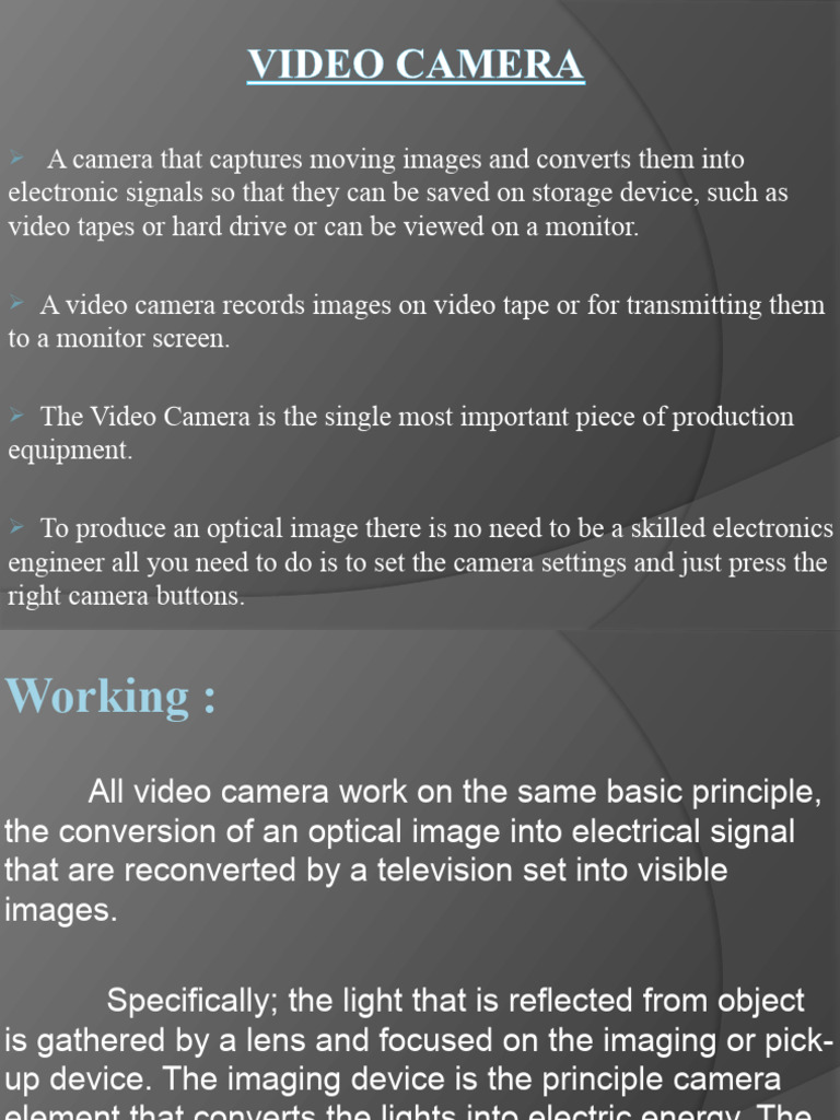 Video Camera Basic | PDF | Camera | Charge Coupled Device