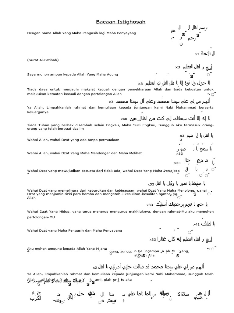 Bacaan Istighosah | PDF