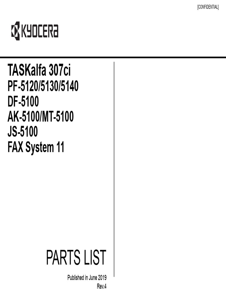 TASKalfa 307ci Parts List Revision 4 | PDF | Belt (Mechanical) | Machines