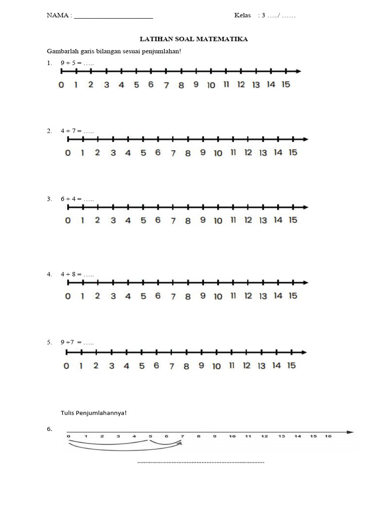 Latihan Soal Garis Bilangan | PDF