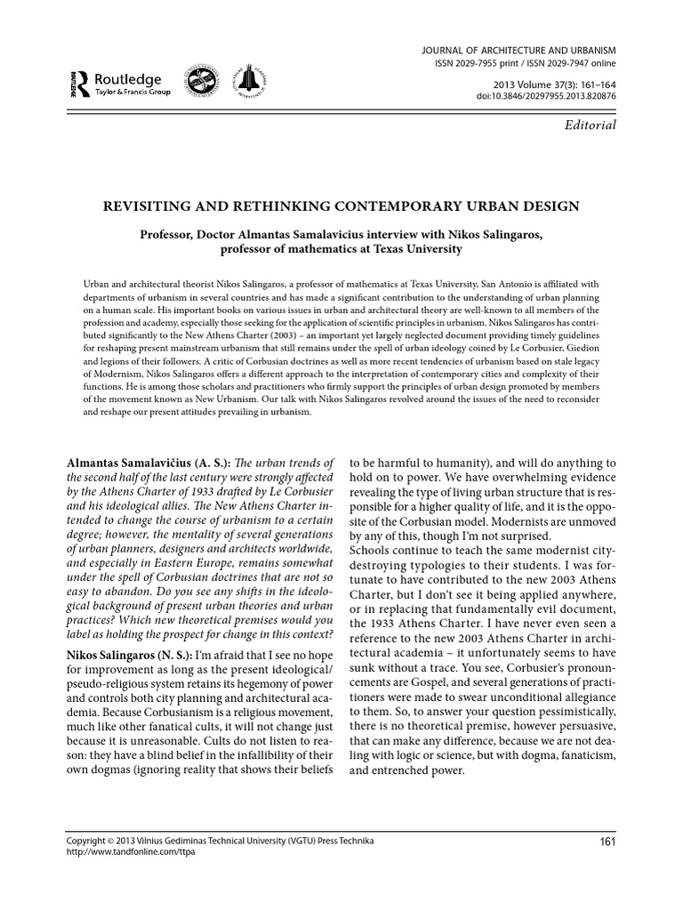 Revisiting and Rethinking Contemporary Urban Design | PDF | Urban ...