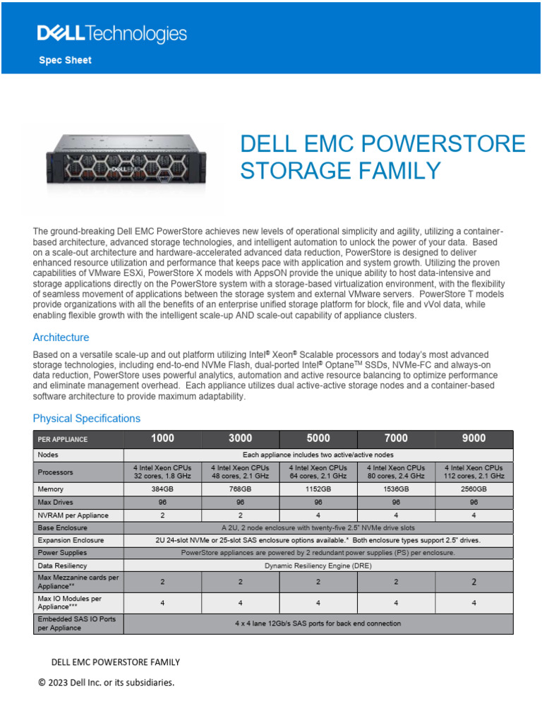 Powerstore T1000 Pdf Scalability Multi Core Processor