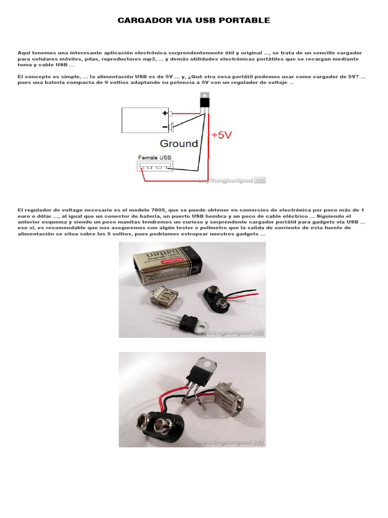 Cargador Via Usb Portable | PDF