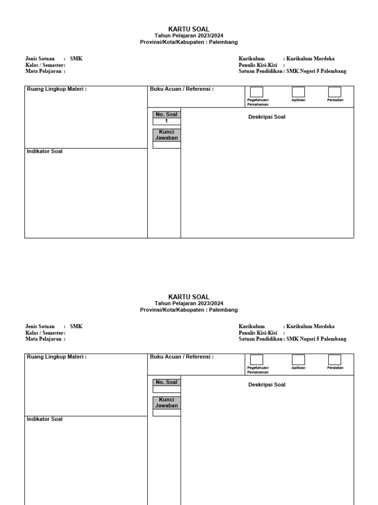 Kartu Soal Kumer Kelas X | PDF | Kajian Bahasa Asing