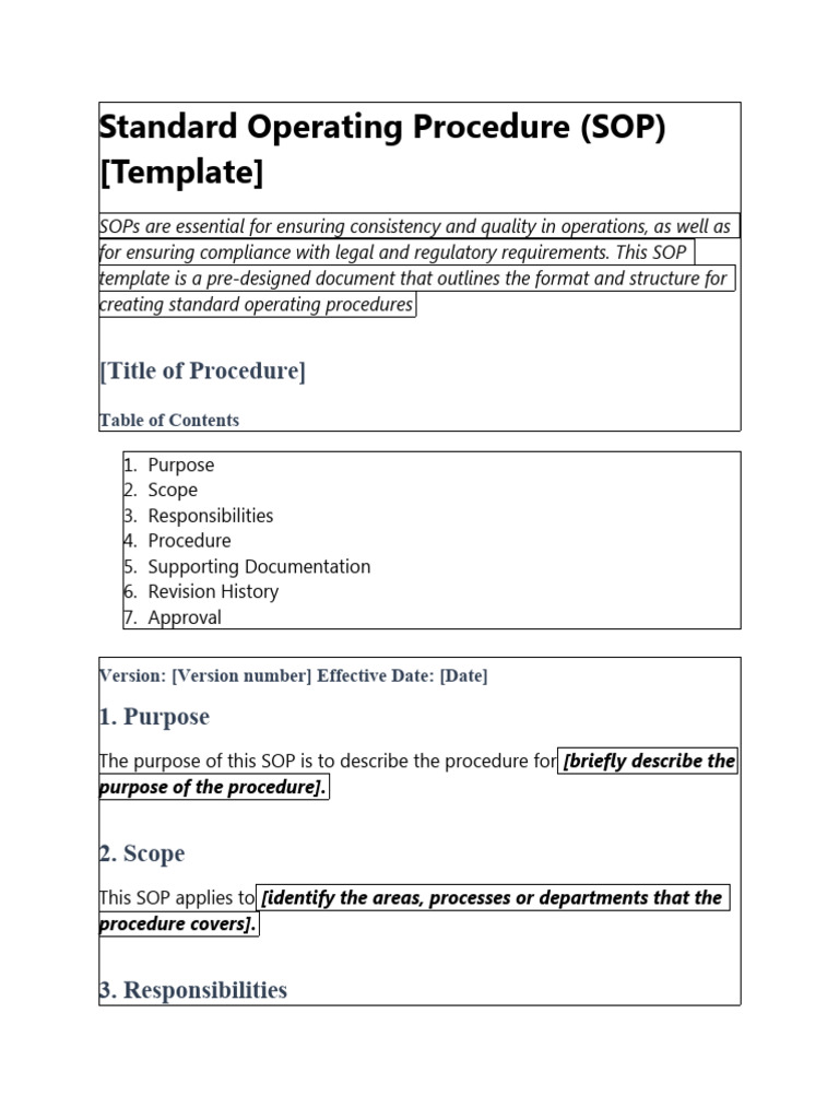 Procedure Revision Template