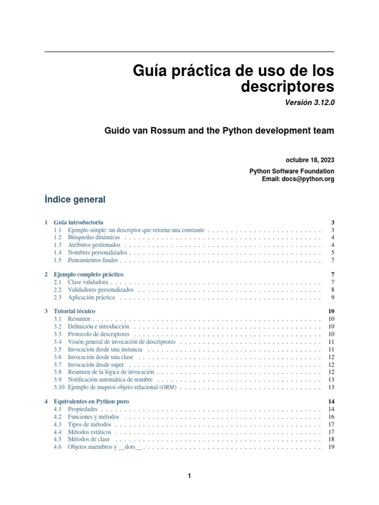 Howto Descriptor | PDF | Python (lenguaje de programación) | Objeto (informática)