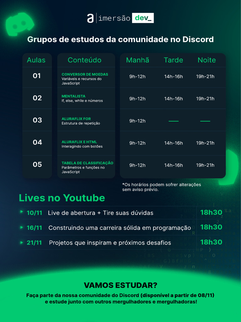 Cronograma Imersao Dev | PDF Cronograma Imersao Dev | PDF