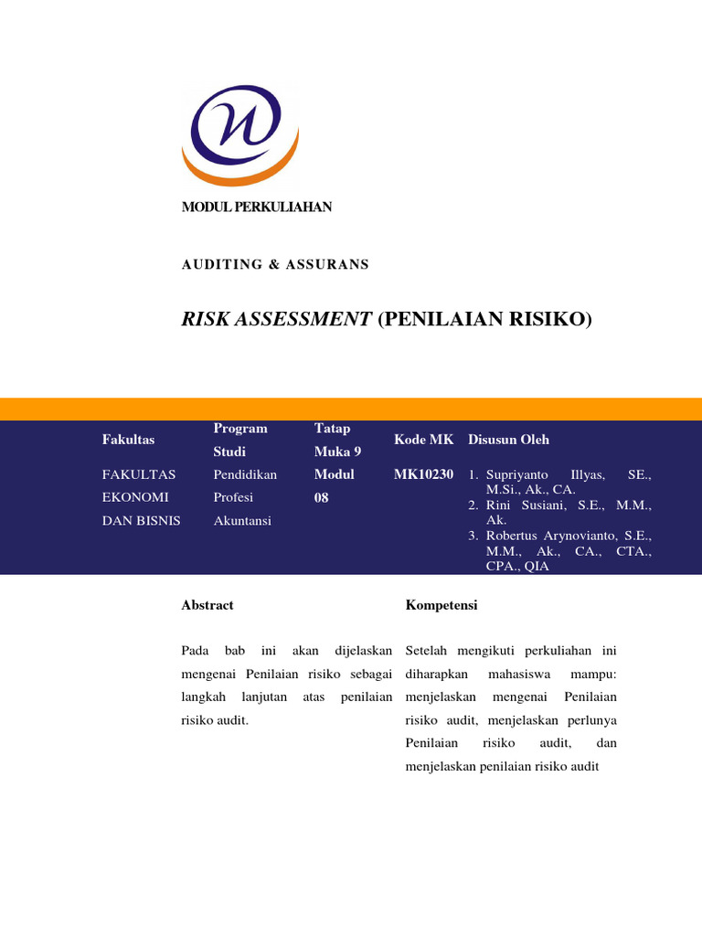 Pentingnya Penilaian Risiko Audit | PDF
