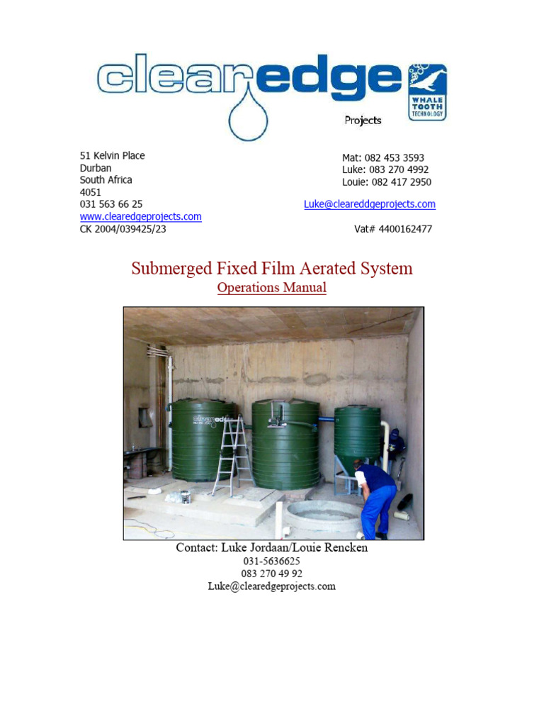 ClearEdge-Operations Manual | PDF | Sewage Treatment | Septic Tank