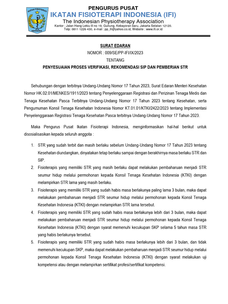 Penyesuaian Proses STR Fisioterapi | PDF