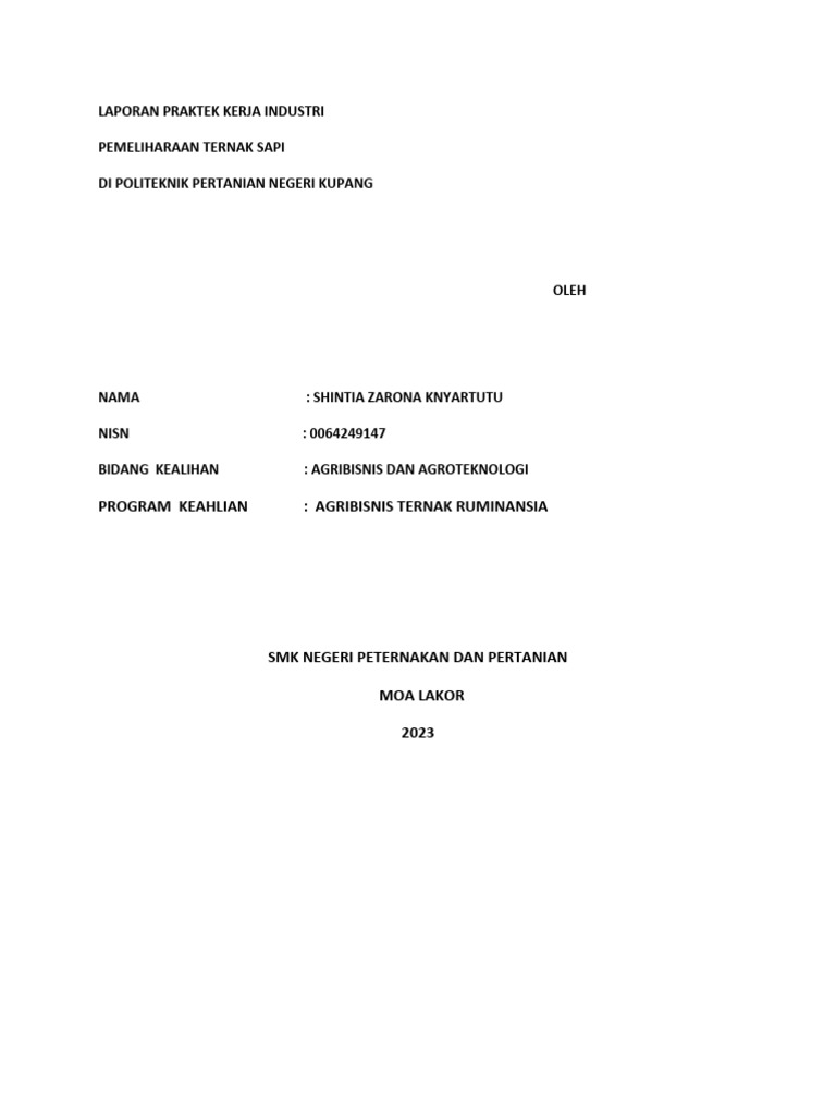 Tia Laporan PKL | PDF