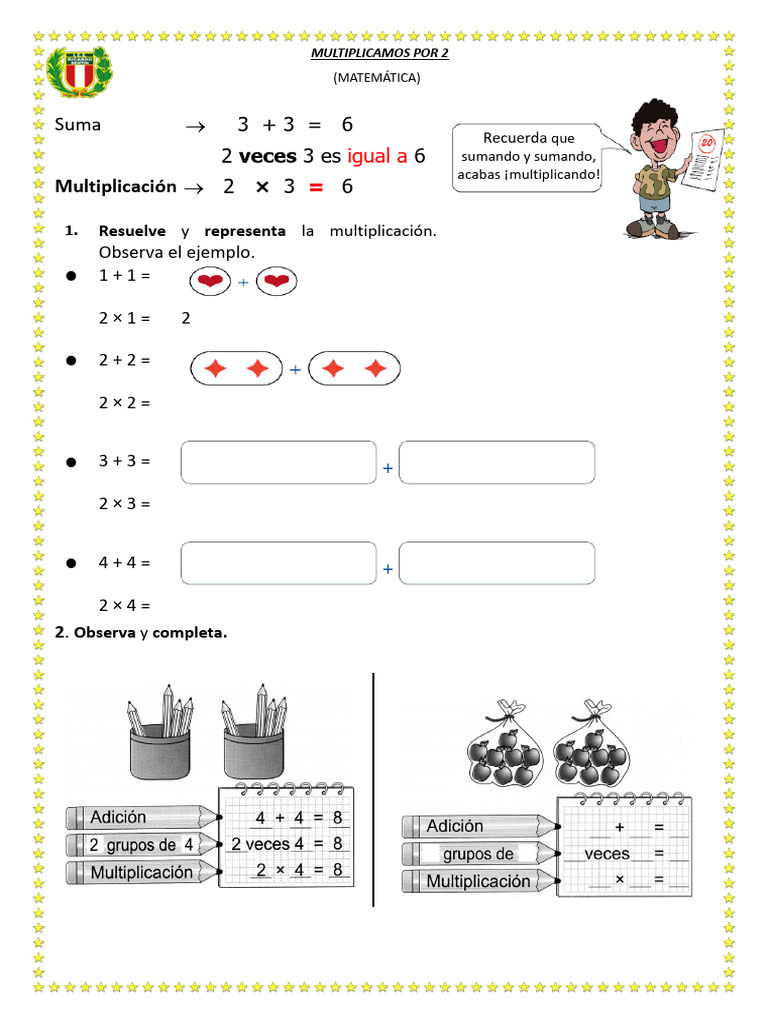 17-11-23 Ficha Multiplicamos Por 2 | PDF