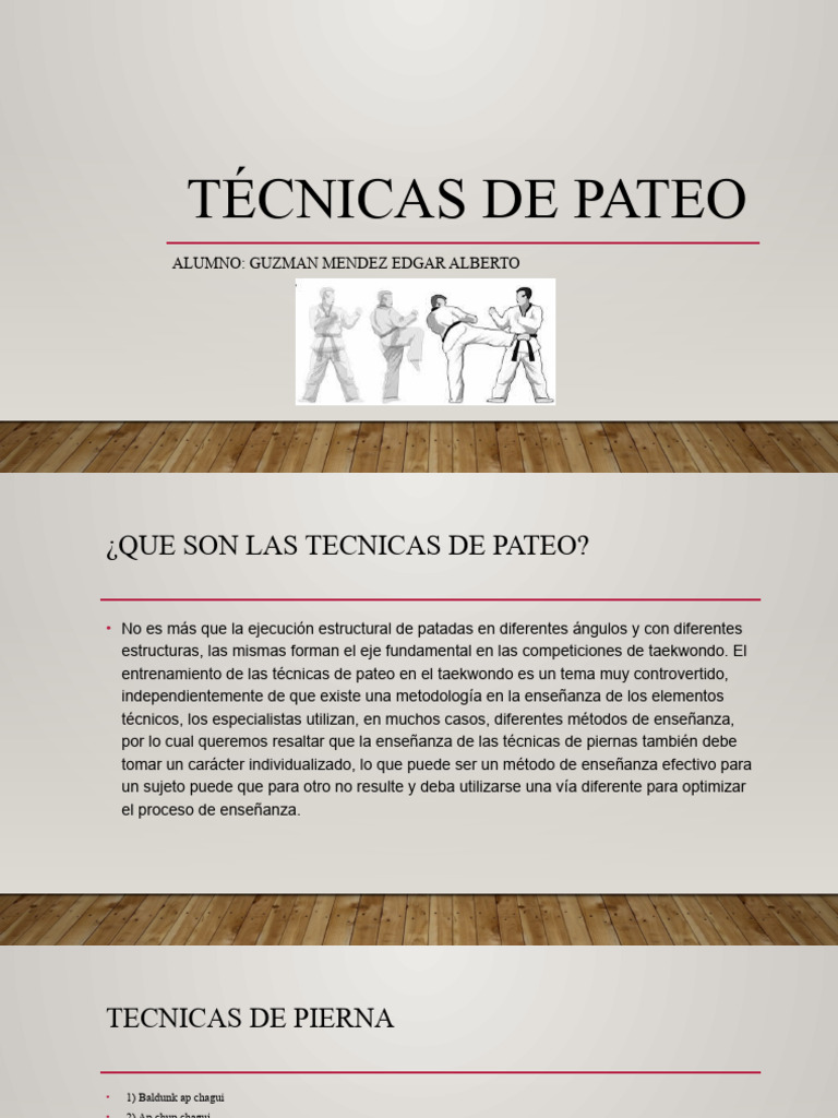 Técnicas de Pateo en Taekwondo | PDF | Taekwondo