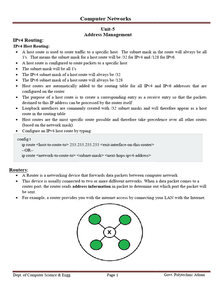 Cn Unit 5 Pdf I Pv6 Router Computing