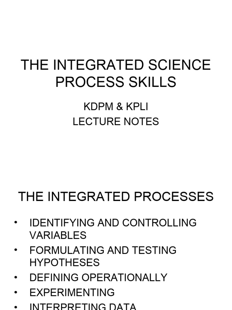 Dokumen Tips 6the Integrated Science Process Skills Pdf Hypothesis Pendulum