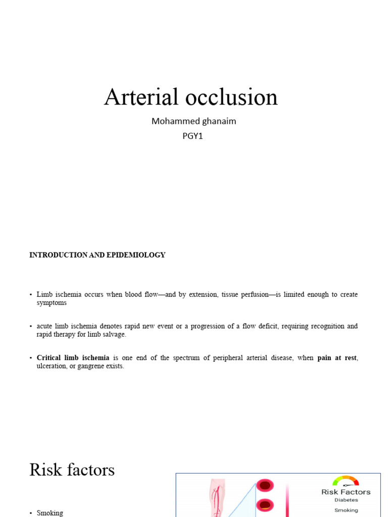 Arterial Occlusion | PDF | Ischemia | Thrombosis