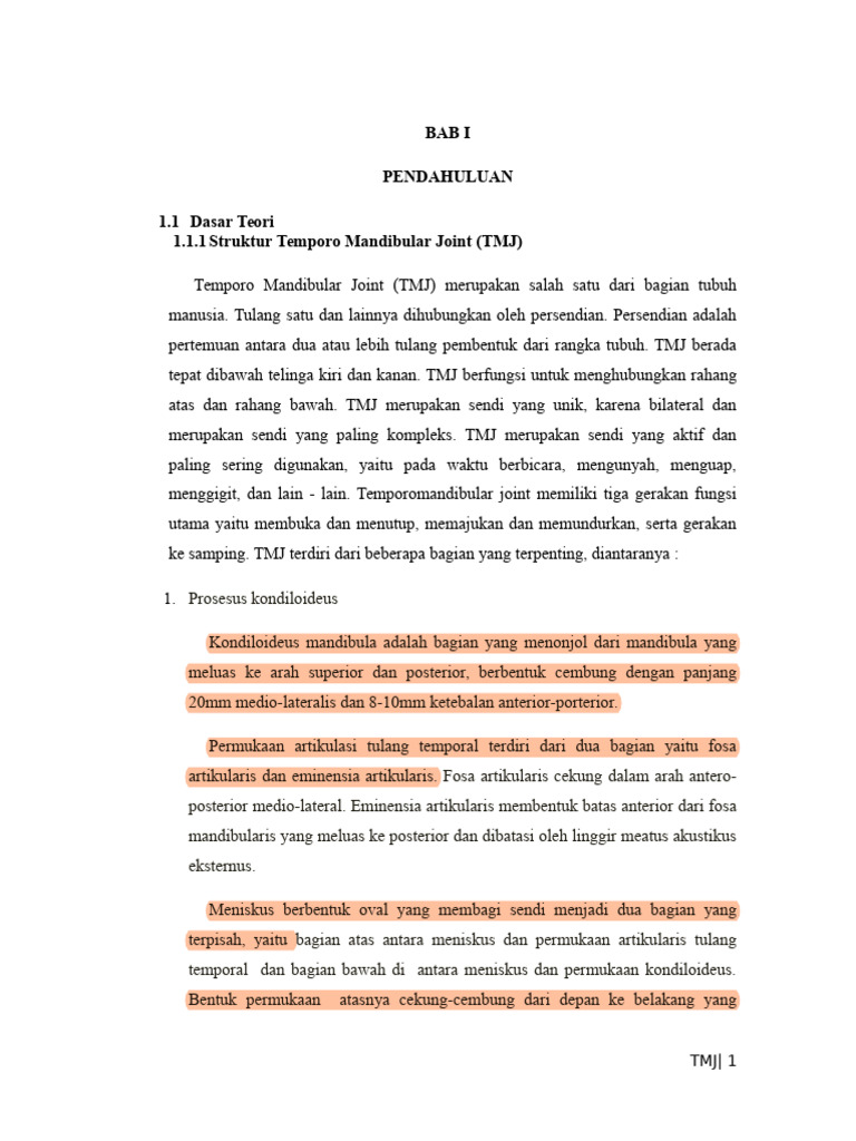 Laporan Praktikum Fisiologi TMJ Stoma 1 | PDF
