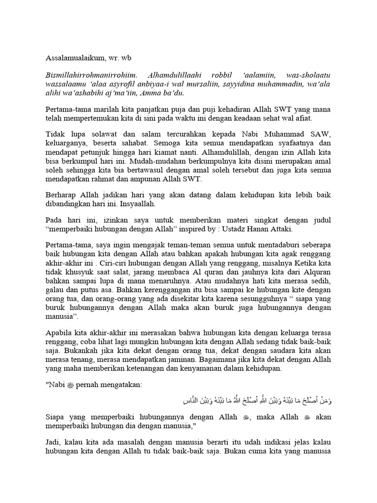 Materi Kultum | PDF