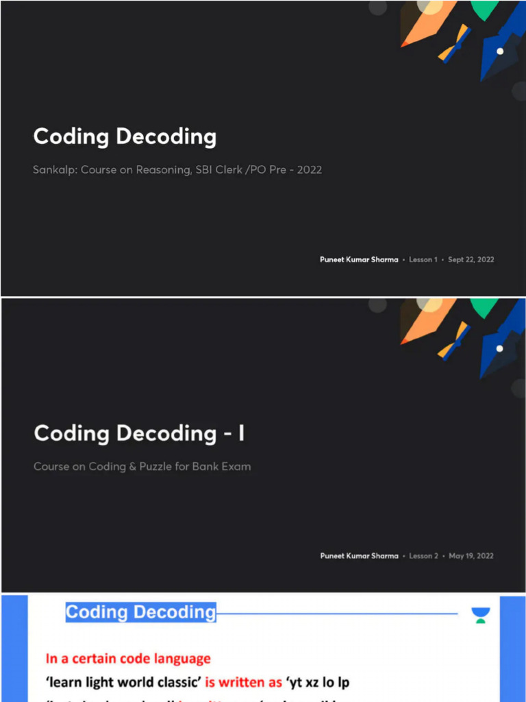 Coding Decoding No Anno | PDF