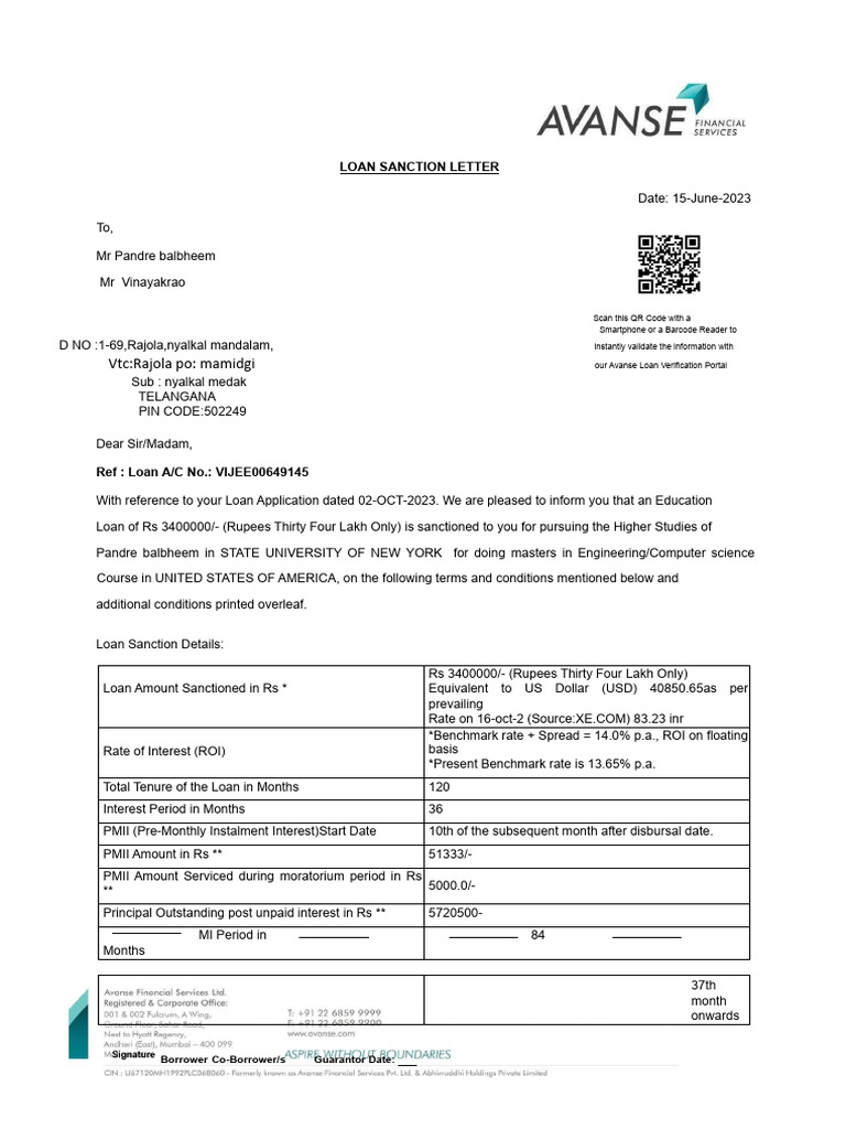 Balbheemloan Sanction Letter | Download Free PDF | Loans | Interest