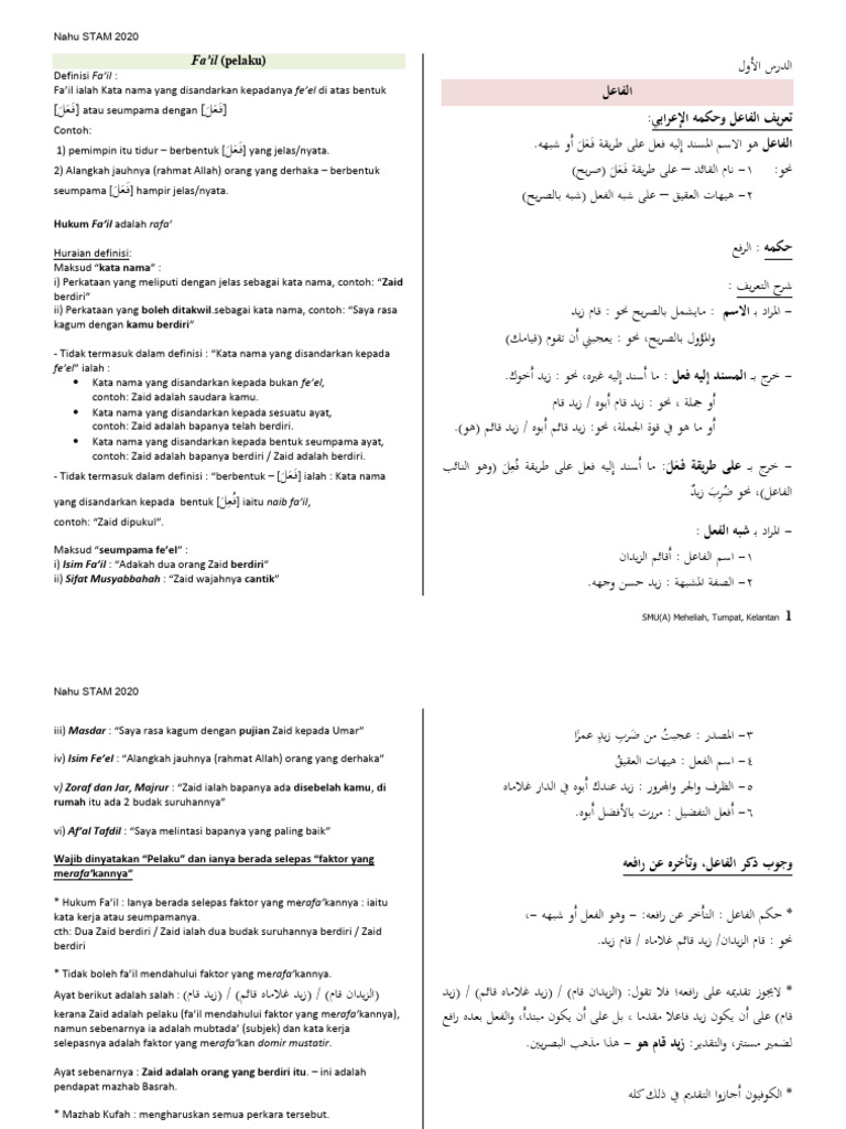 Nahu STAM - الفاعل | PDF