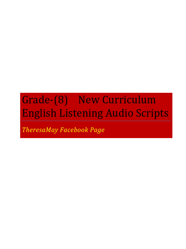Grade-8 Listening Audio Scripts | PDF | Natural Environment ...