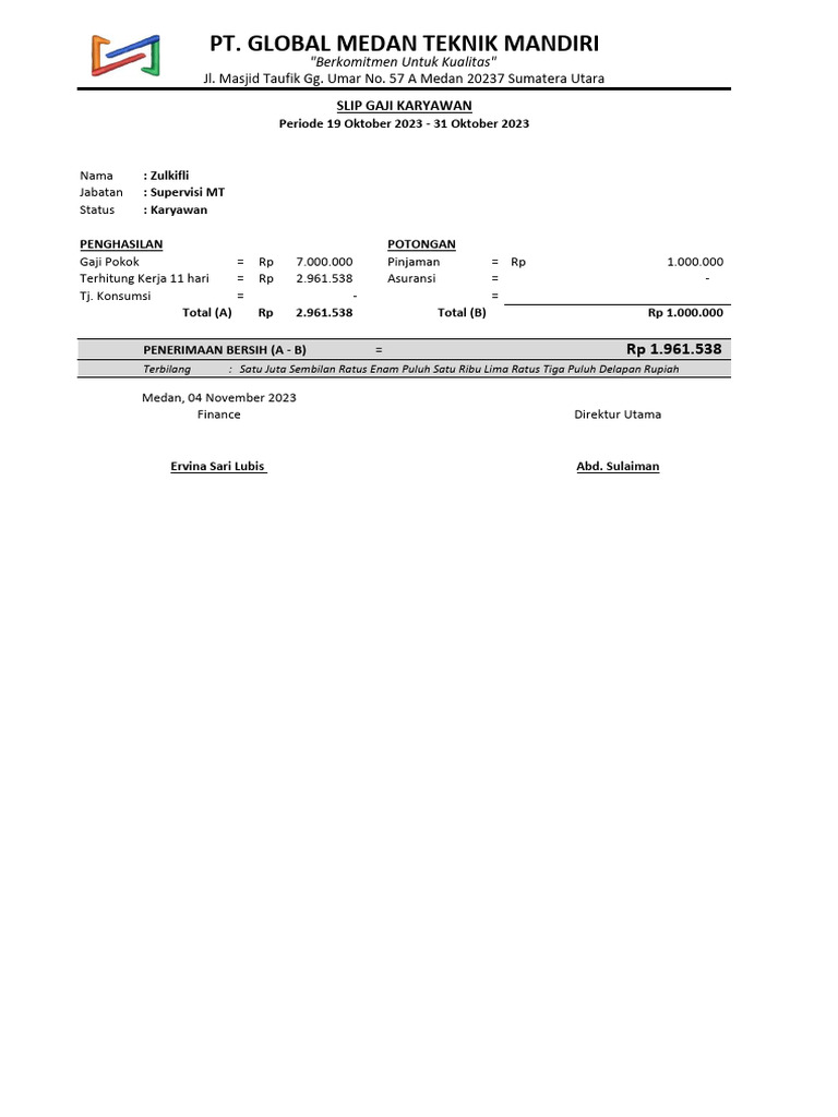 Slip Gaji 1 | PDF