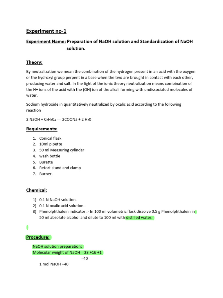 Soil Lab Report Experiment No 1-2.. | Download Free PDF | Urea | Sodium ...