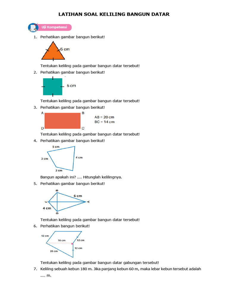 Lat Soal Keliling Bangun Datar | PDF