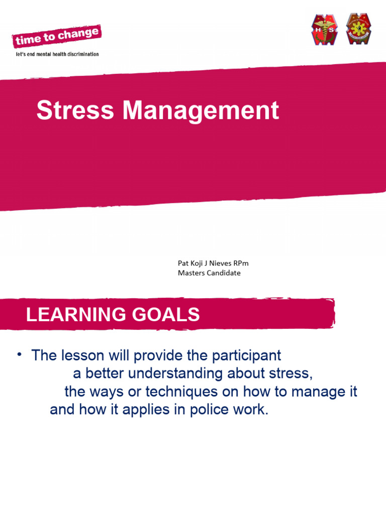 Stress Management For Lecture | PDF | Stress (Biology) | Mental Disorder
