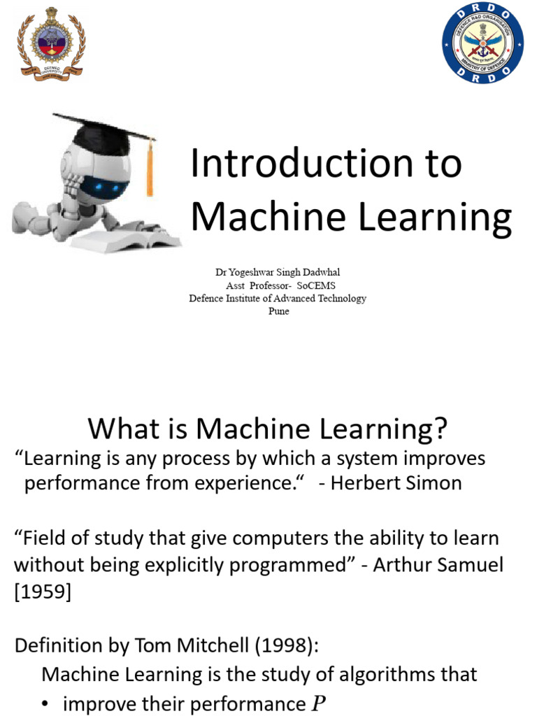 Intro To ML | PDF | Machine Learning | Data Mining