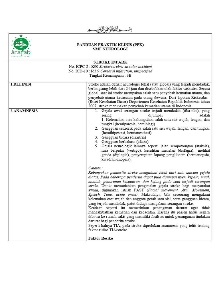 Panduan Stroke untuk Dokter | PDF | Pengembangan Diri | Kesehatan Holistik