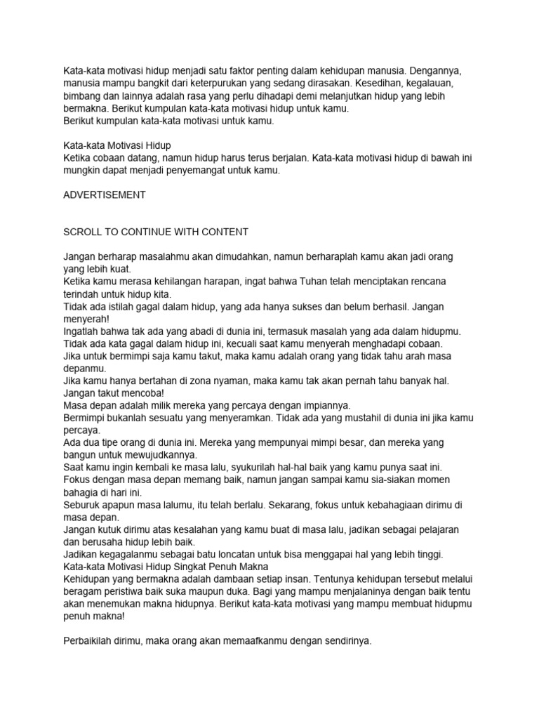 Motivasi Diri Agar Tenang Hidup Di Alam Baka | PDF