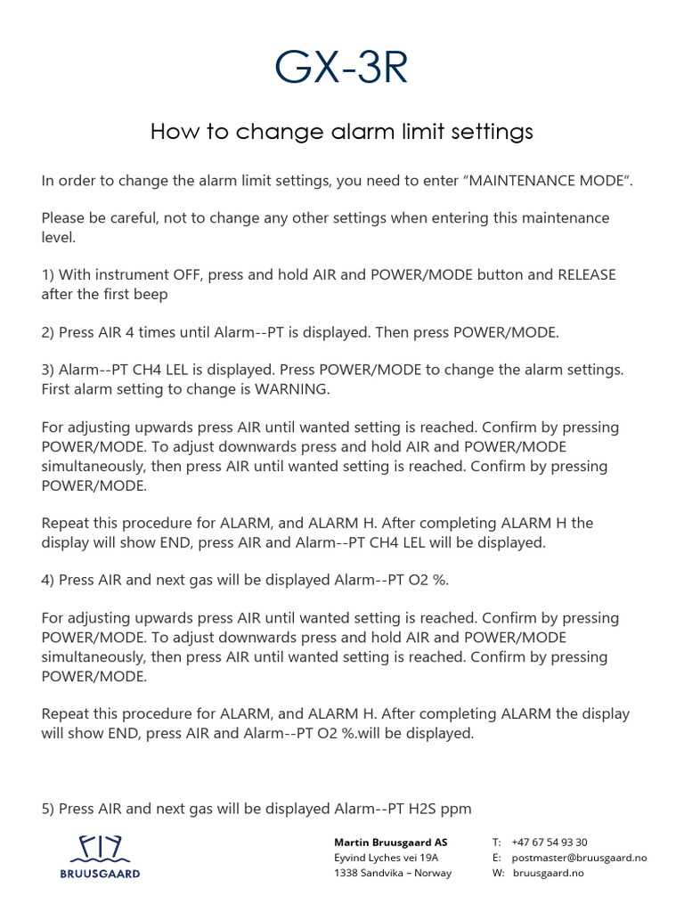 GX-3R Change Alarm Limit | PDF | Finance & Money Management | Computers