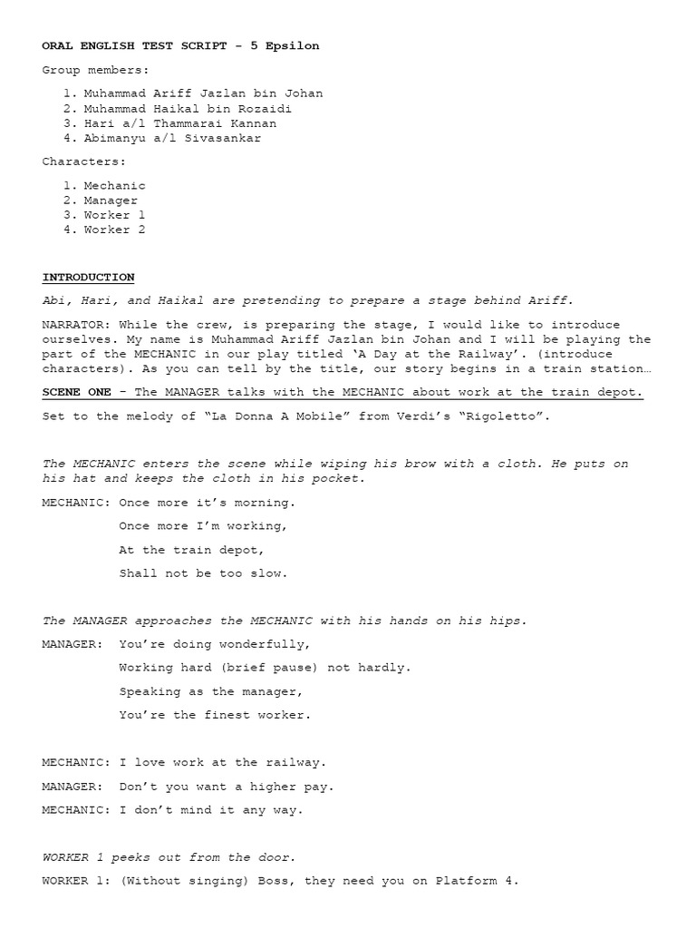 Oral English Test Script (For Fun) | PDF | Symphony No. 9 (Beethoven)