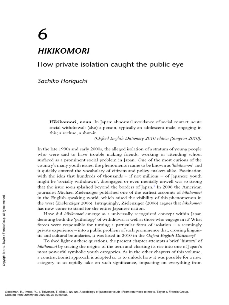 A Sociology of Japanese Youth From Returnees To NE... - (6 HIKIKOMORI ...