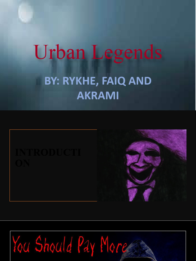 Urban Legends (SLIDES) | PDF | Legends | Ghosts