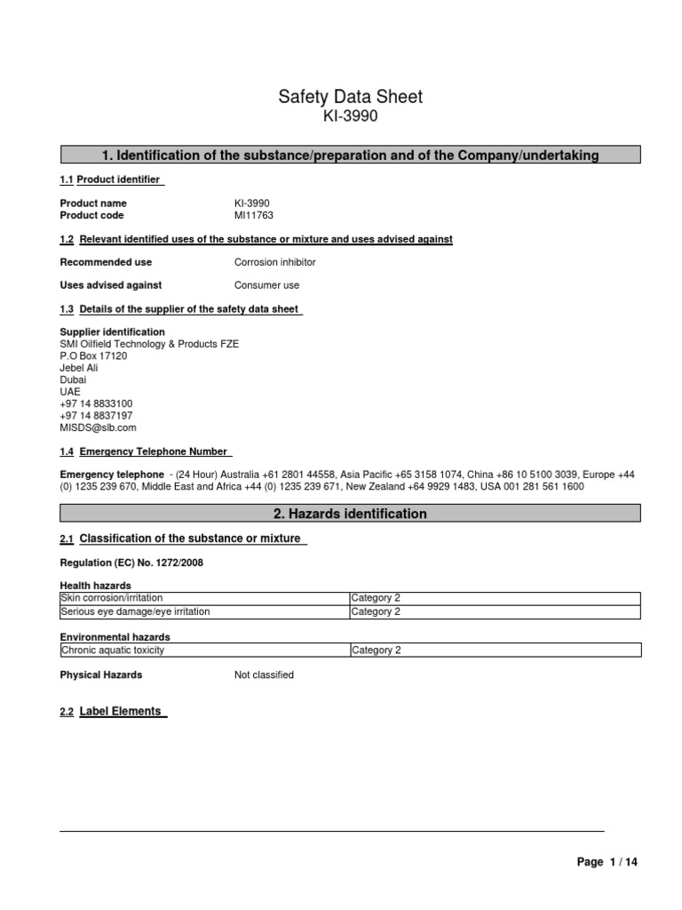 Ki Msds | PDF | Firefighting | Toxicity